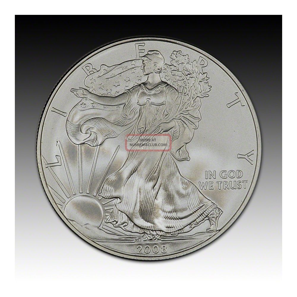 2008 - W American Silver Eagle Uncirculated Collectors Burnished Coin