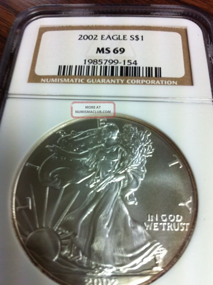 2002 Silver Eagle Graded Ms69 By Ngc