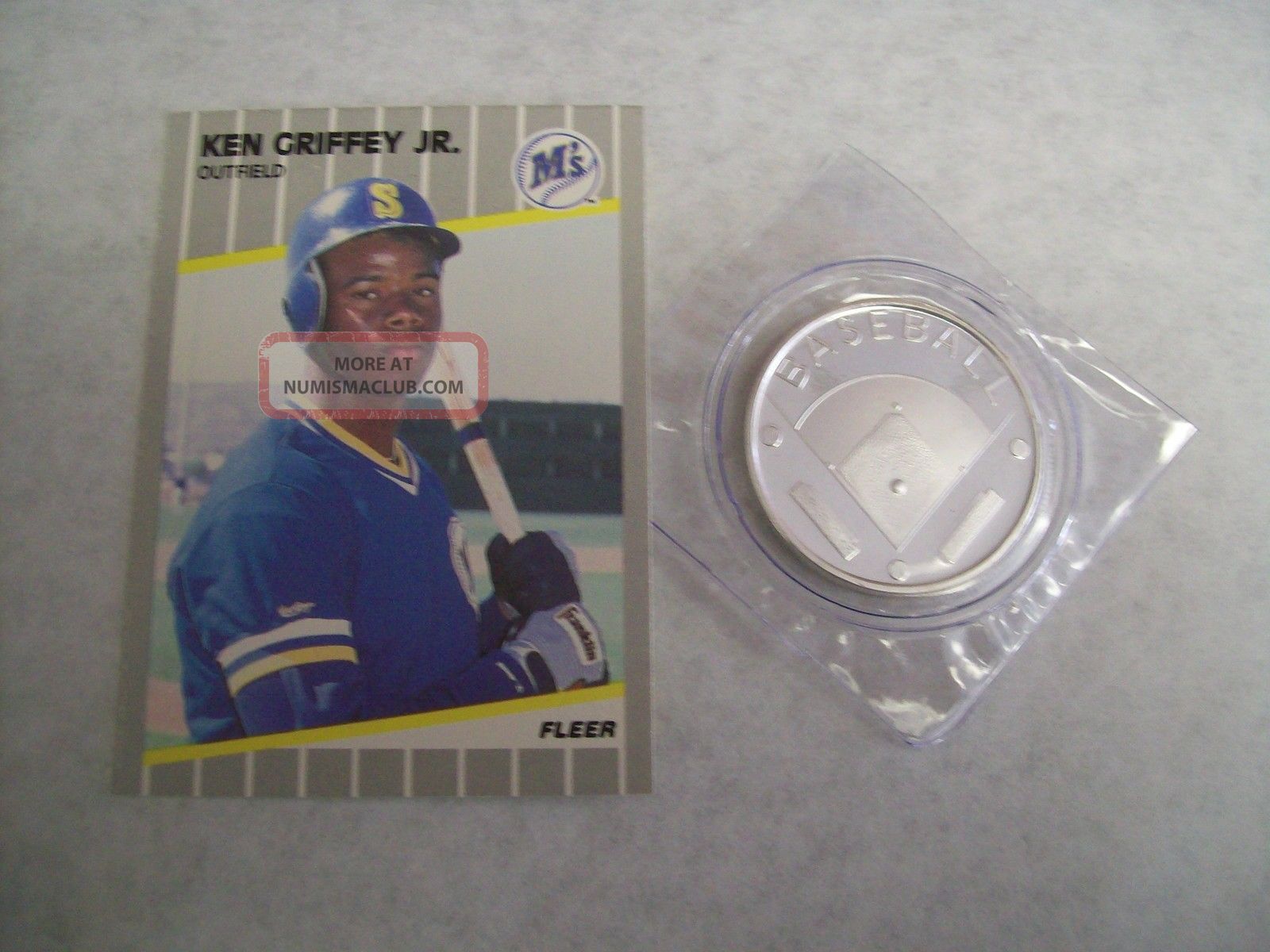 1 Oz. 999 Fine Silver Baseball Round Coin Field Medalion Plus Griffey ...