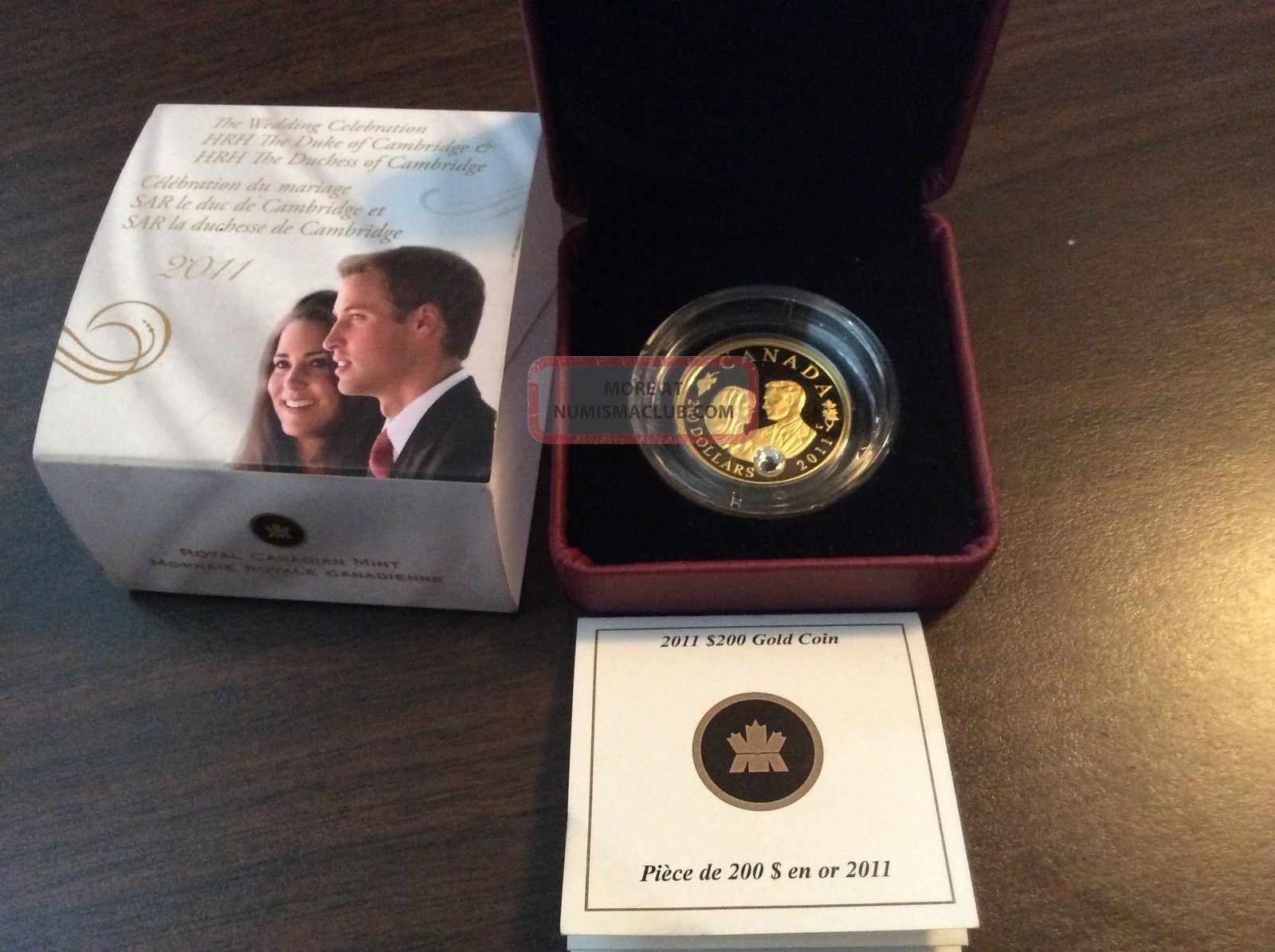 2011 William Kate Wedding Celebration 1/2oz $200 Gold Coin