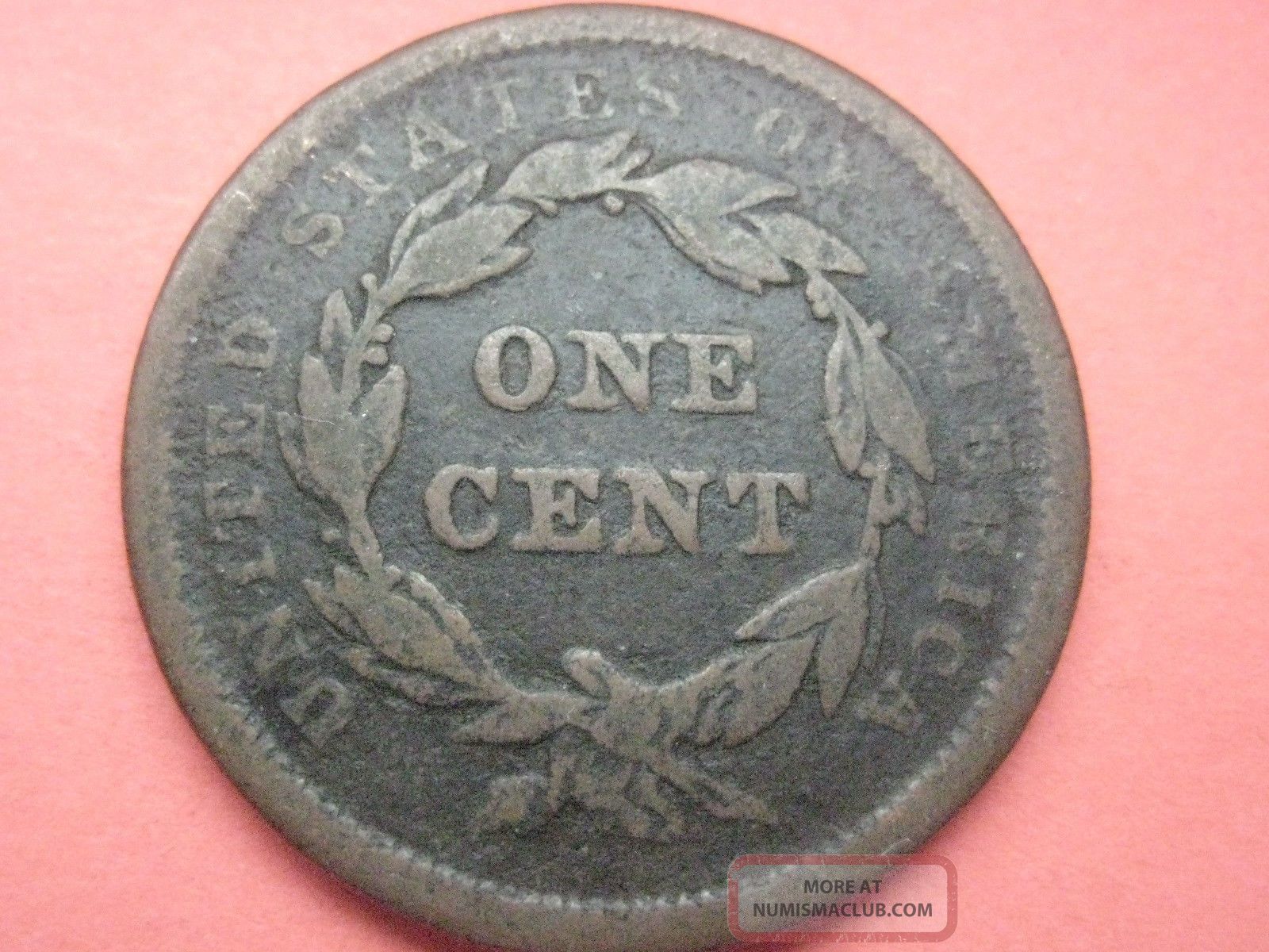 1840 Braided Hair Large Cent Penny - Small Date - Vf Details