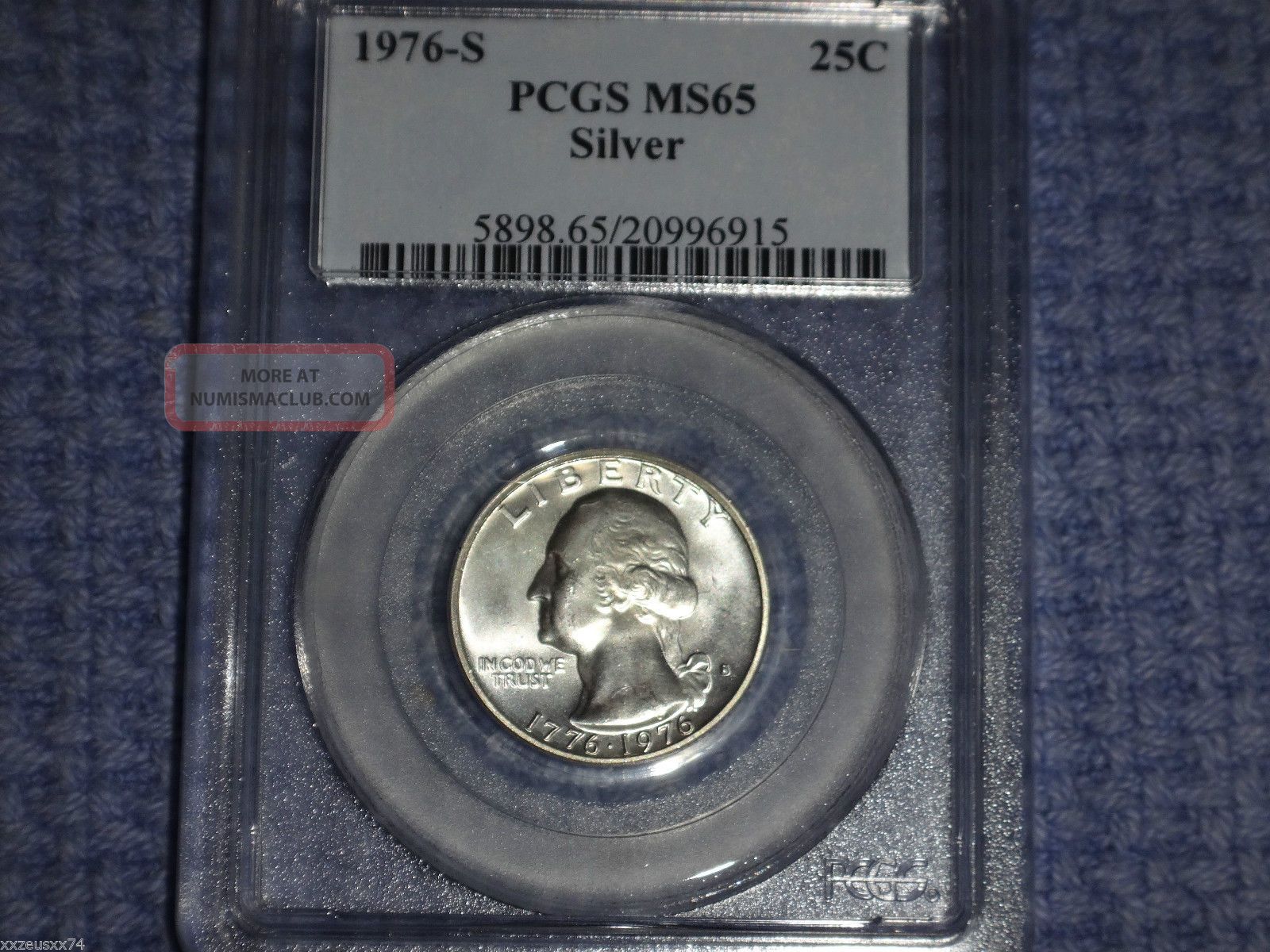 1976 - S U. S. . 25c Gem Bu Silver Washington Quarter Pcgs Ms65