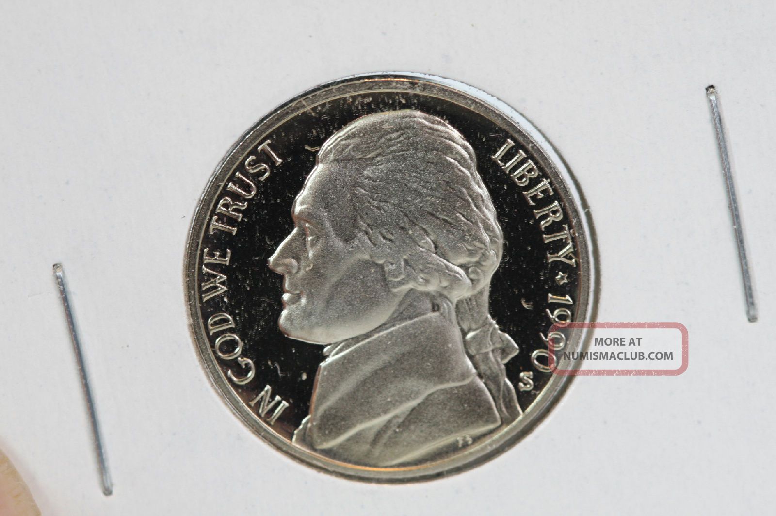 1990 - S 5c Jefferson Proof Nickel Gem Brilliant Uncirculated Proof Coin