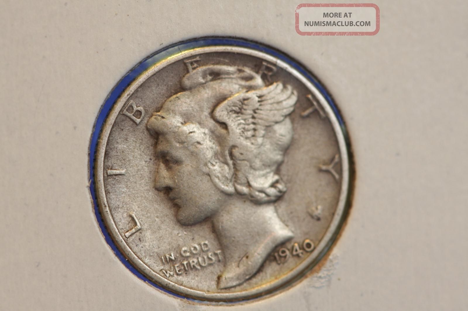 1940 10c Mercury Dime Well Circualted Dime $cash Back$ 0351