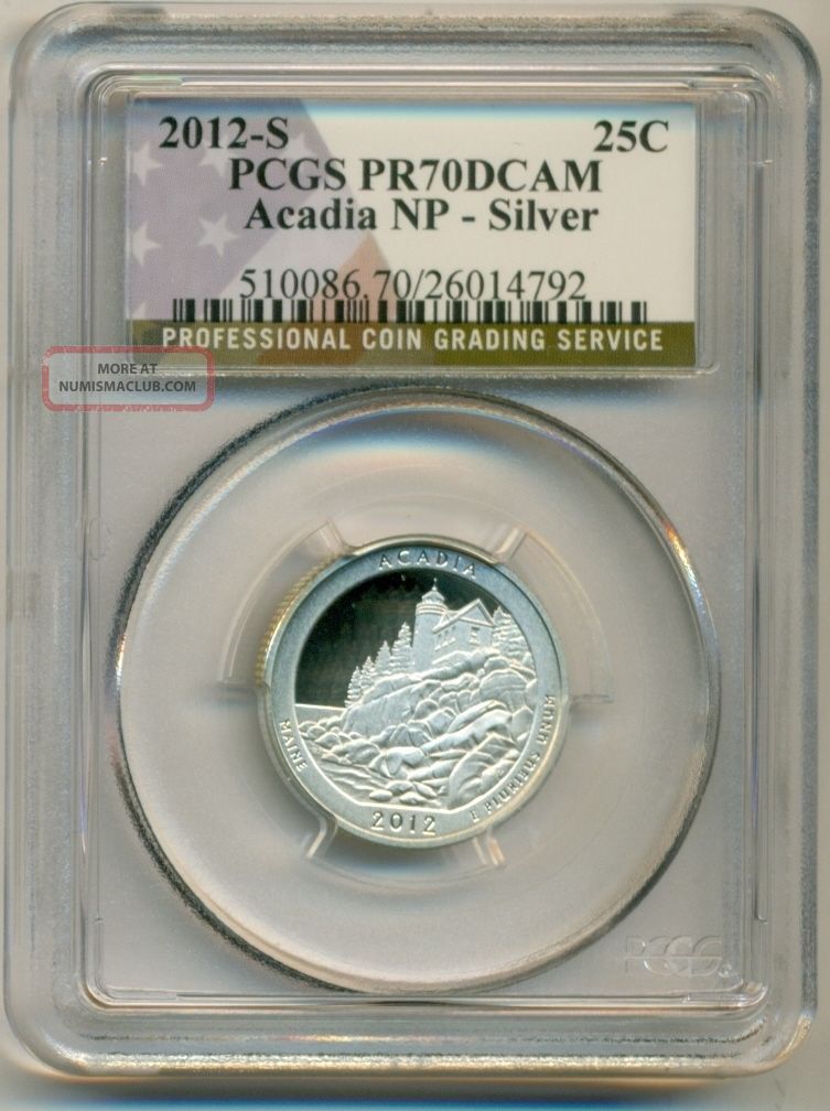 2012 S Silver Acadia Np Quarter Proof Pr70 Dcam Pcgs Flag