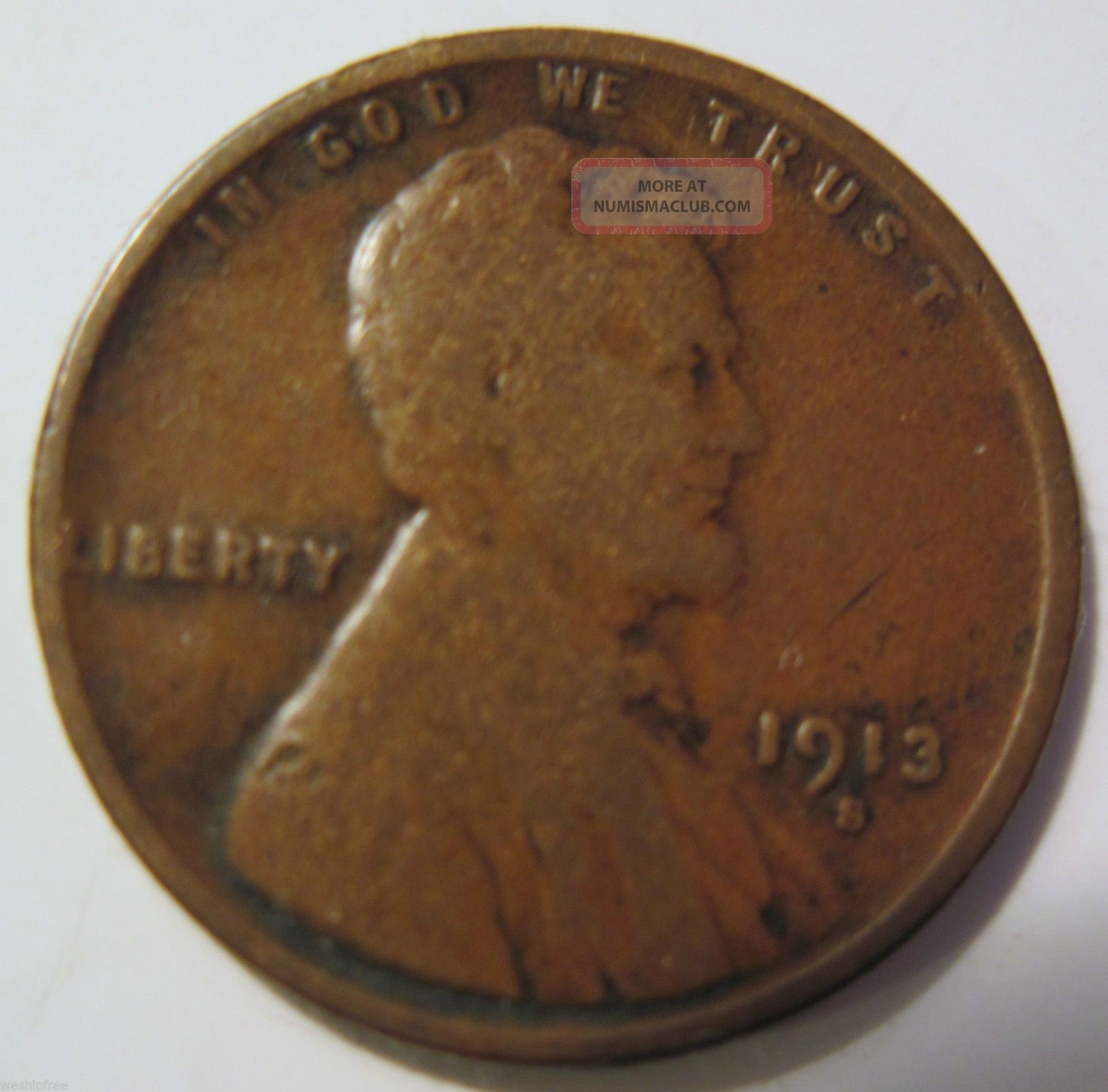 1913 S Lincoln Wheat Cent Penny Collector Coin (28m)