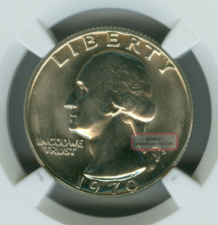 1970 - D Washington Quarter Ngc Ms67 Finest Registry