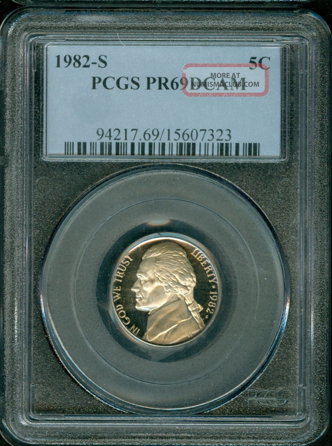 1982 - S Jefferson Nickel Pr69 Dcam Pcgs Proof