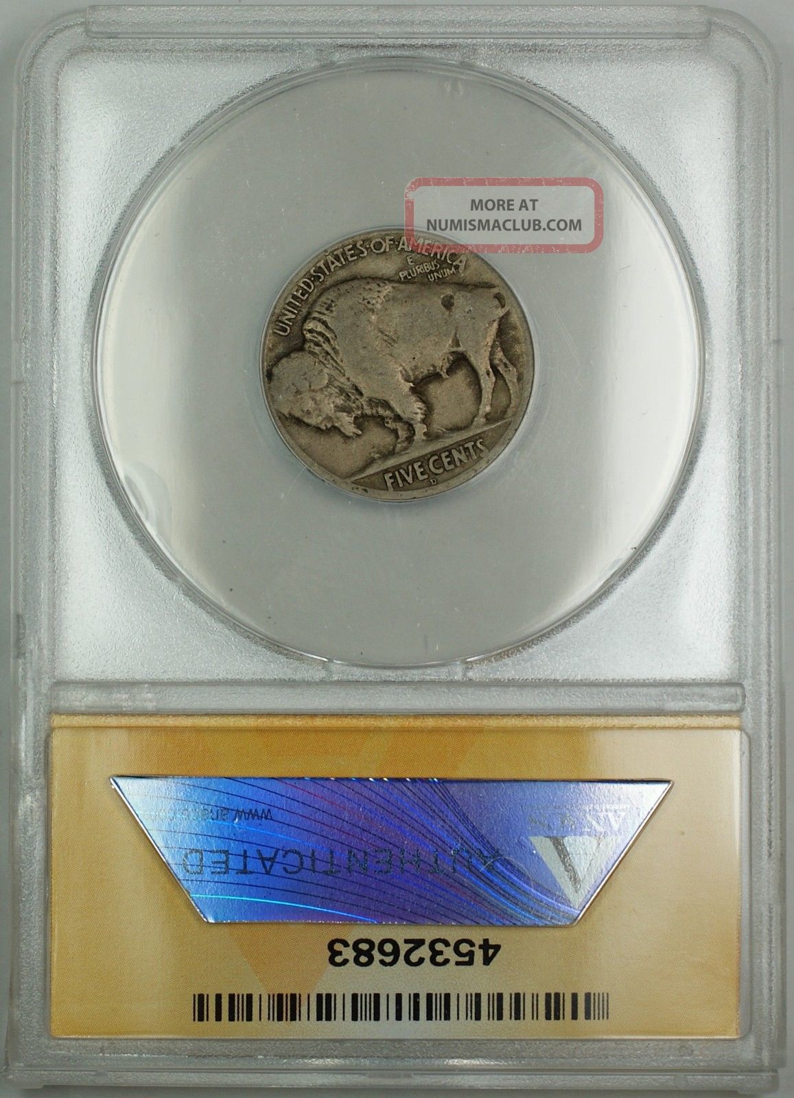1924 - D Obverse Lamination Buffalo Nickel 5c Coin Anacs Vg - 10