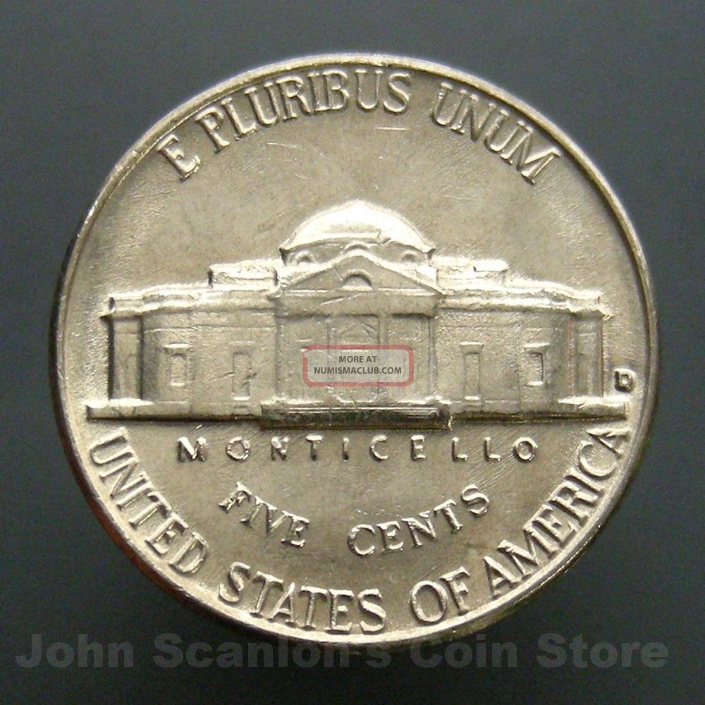 1963 - D Jefferson Nickel 5c Us Coin Bu