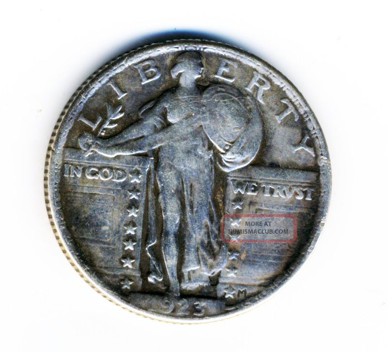 1923 Standing Liberty Quarter Dollar Fine/xf 90% Silver
