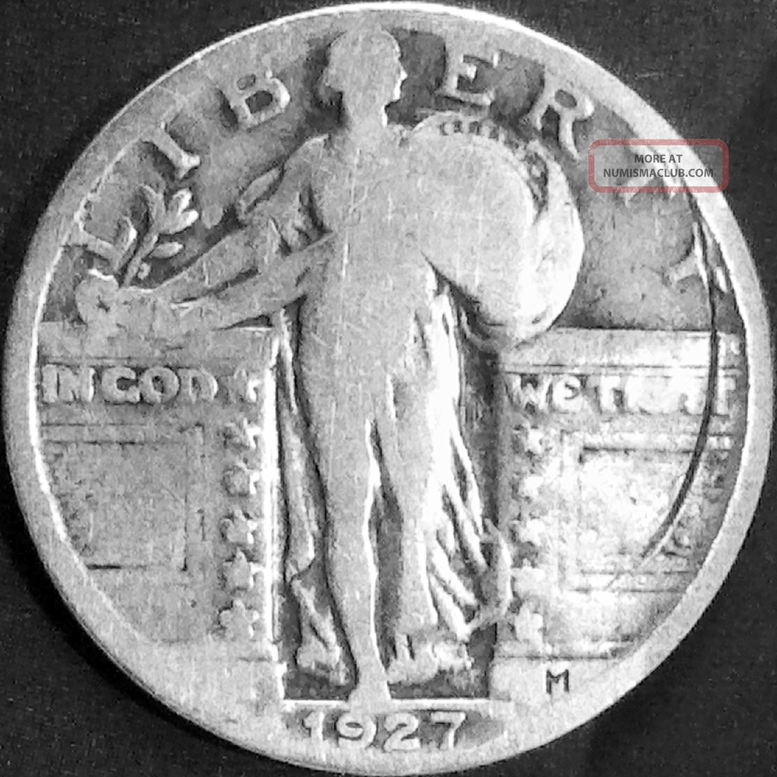 1927 Standing Liberty Quarter - 90% Silver Coin & " 87 Years Old