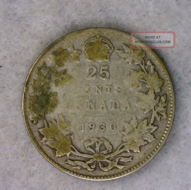 Canada 25 Cents 1930 Fine Silver Coin cyber 604 canada-25-cents-1930-fine-silver-coin-cyber-604