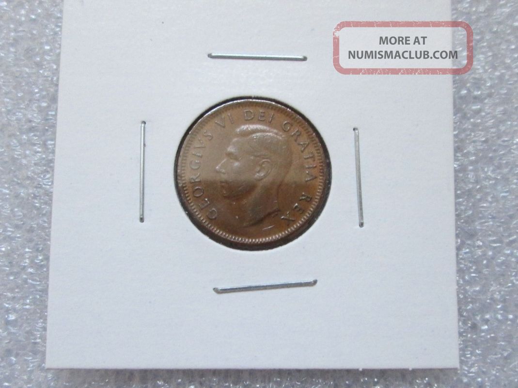 1951 Canadian Penny Coin 1 Cent Coin.