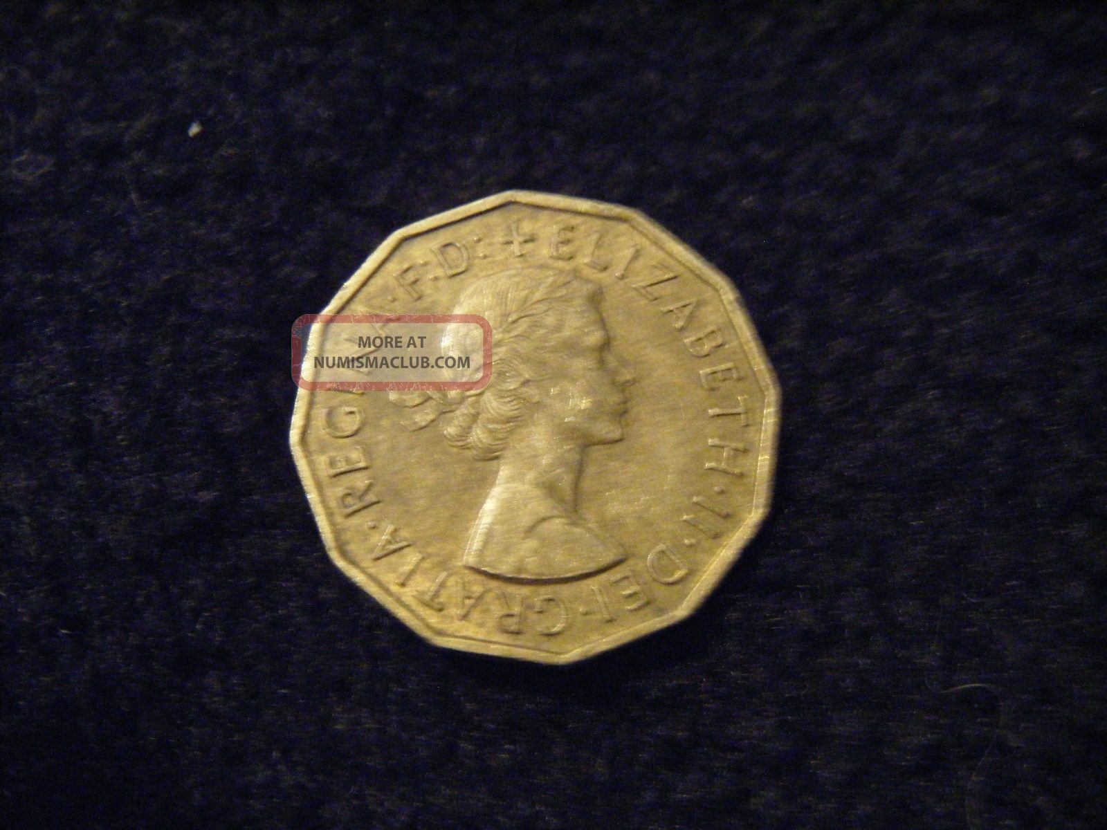 Great Britain 3 Pence, 1956, Crowned Portcullis