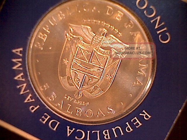1970 Panama 5 Balboa Central American & Caribbean Games Silver Coin