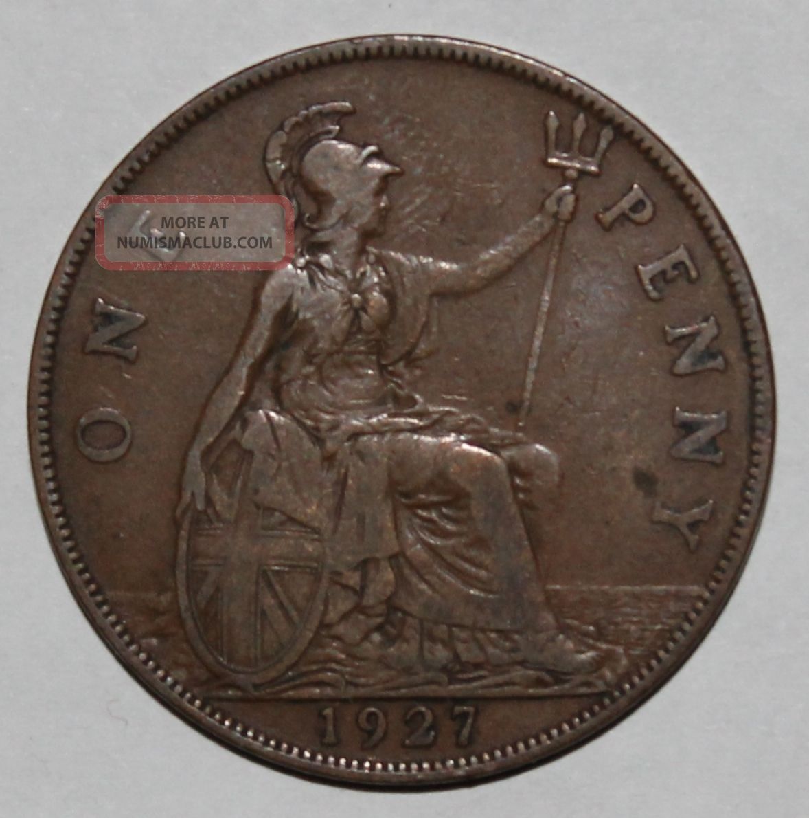 British 1 Penny Coin - 1927 - Great Britain - King George V - Km 826
