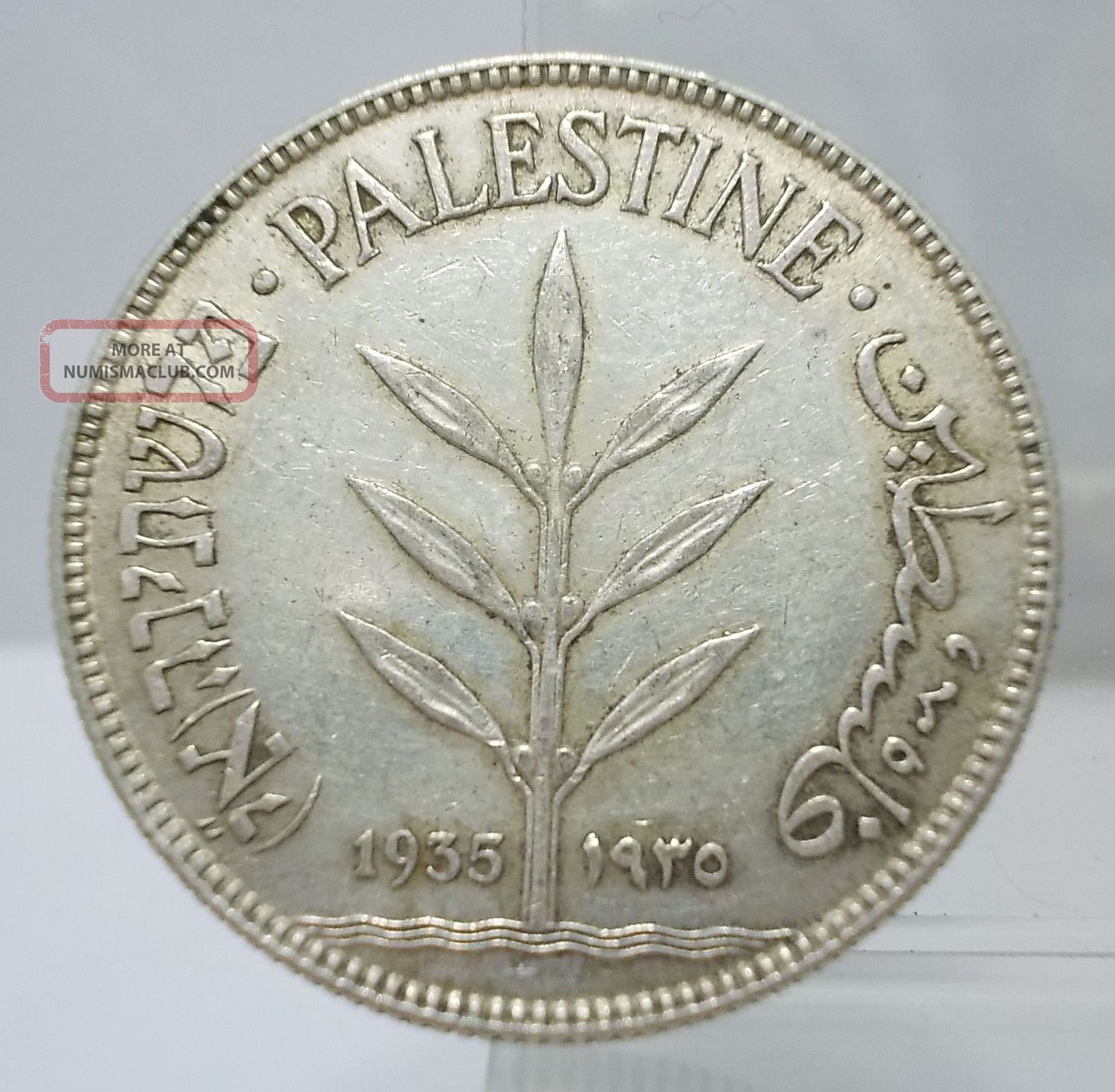 Palestine 1935 100 Mils Silver Coin Xf Scarce