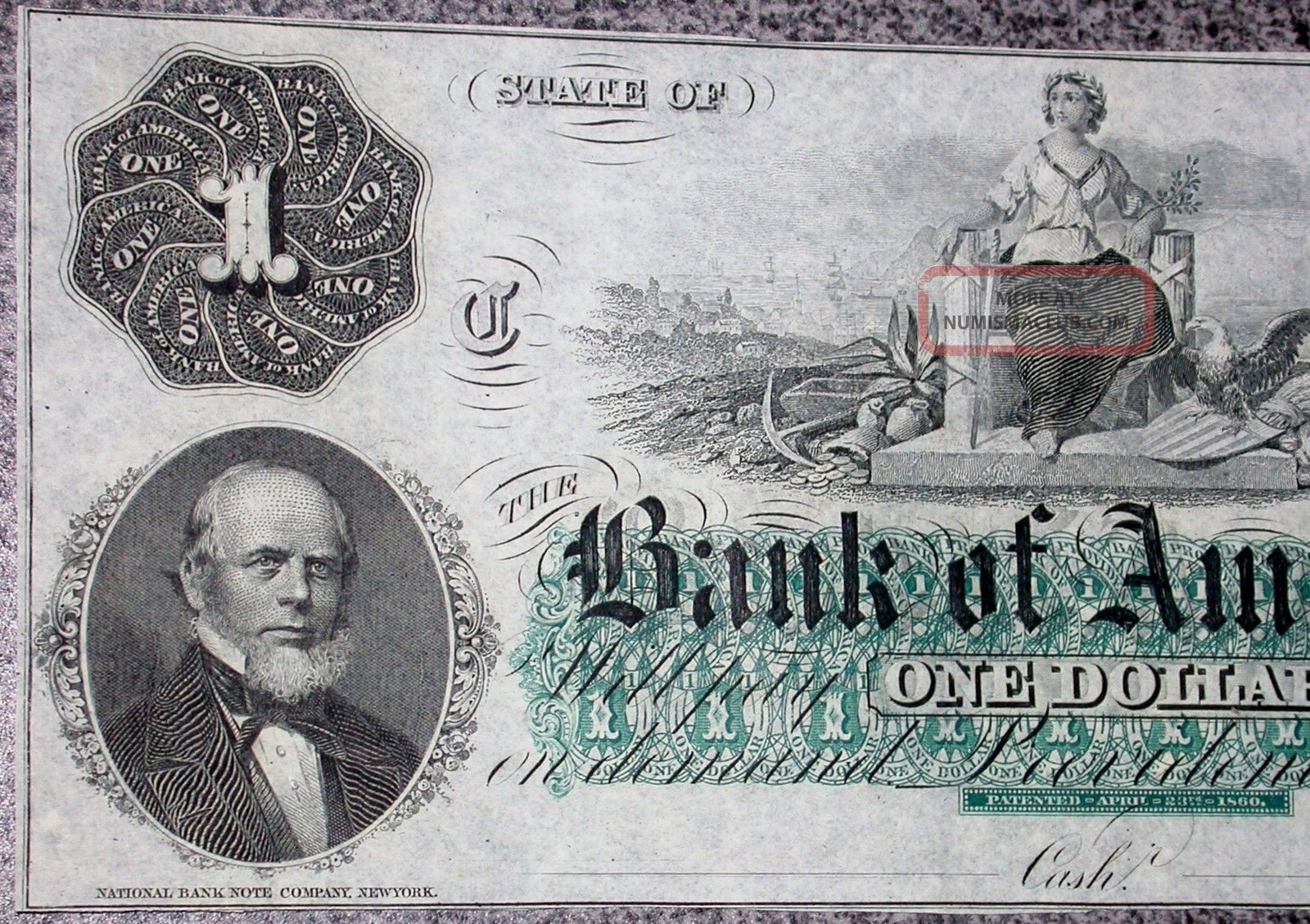 1800 S Ch Cu 1 Bank Of America Rhode Island Obsolete One Dollar Note