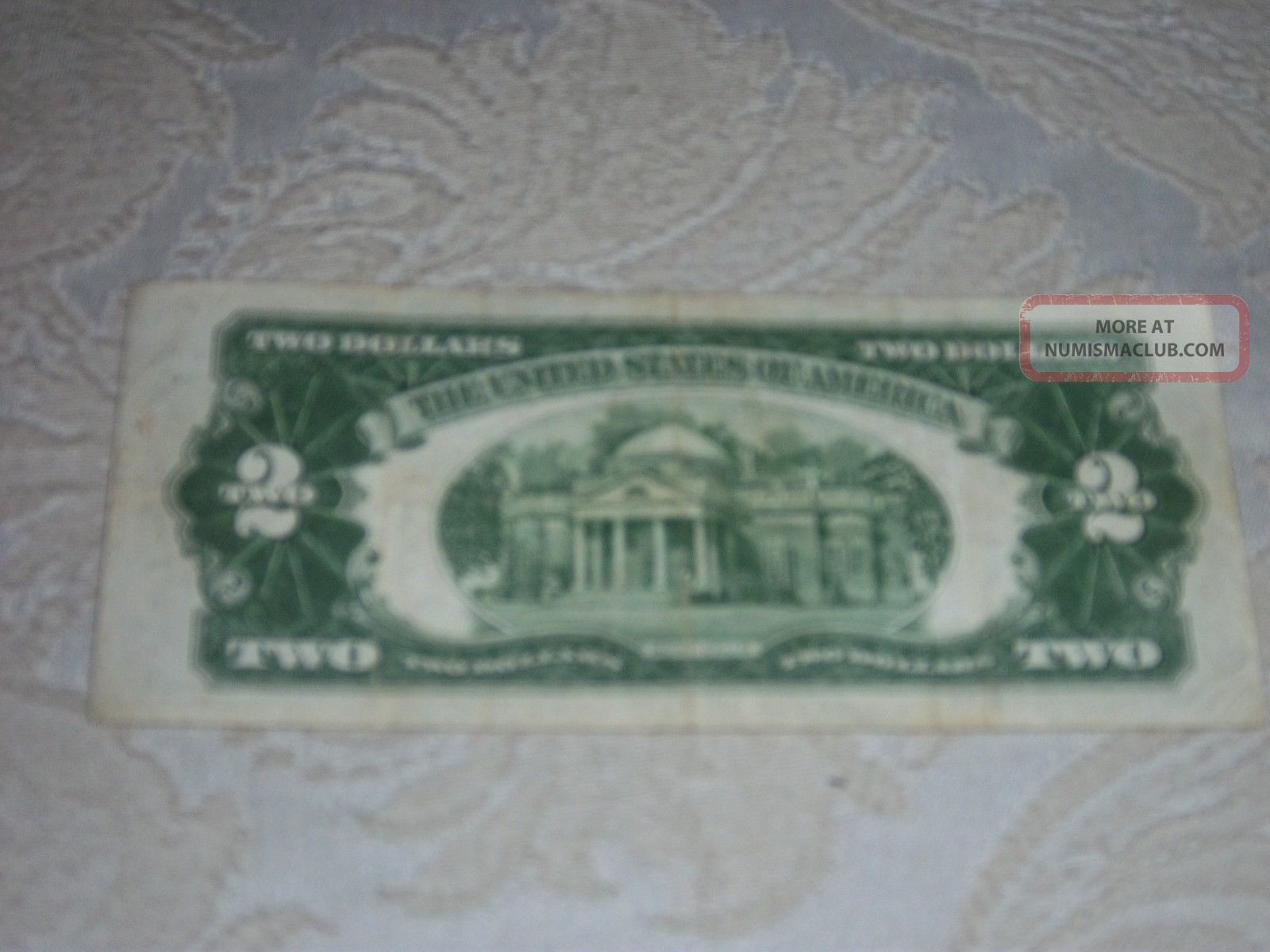 Old Paper Money 1928 Two Dollar Red Seal.