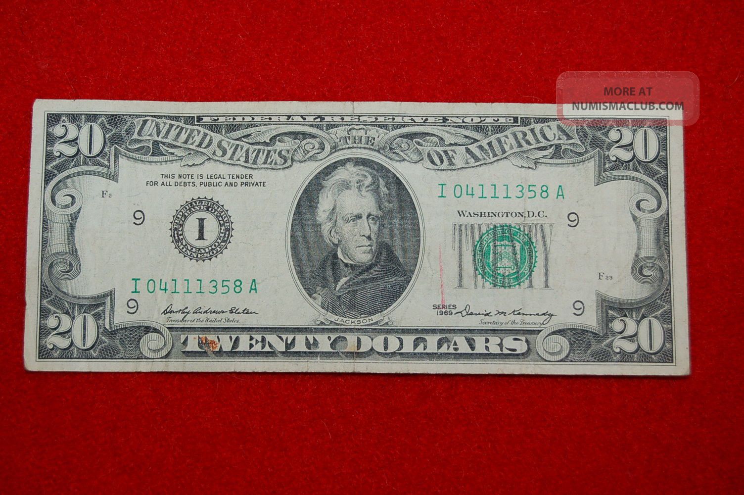 1969 Series 20 Dollar Bill Series Minneapolis Twenty Federal Reserve Note 1969 Series 20 Dollar Bill Series Minneapolis Twenty Federal Reserve Note