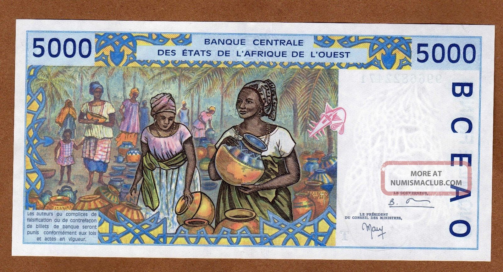 West African States - Togo - 5000 Francs - P813th - Au/uncirculated