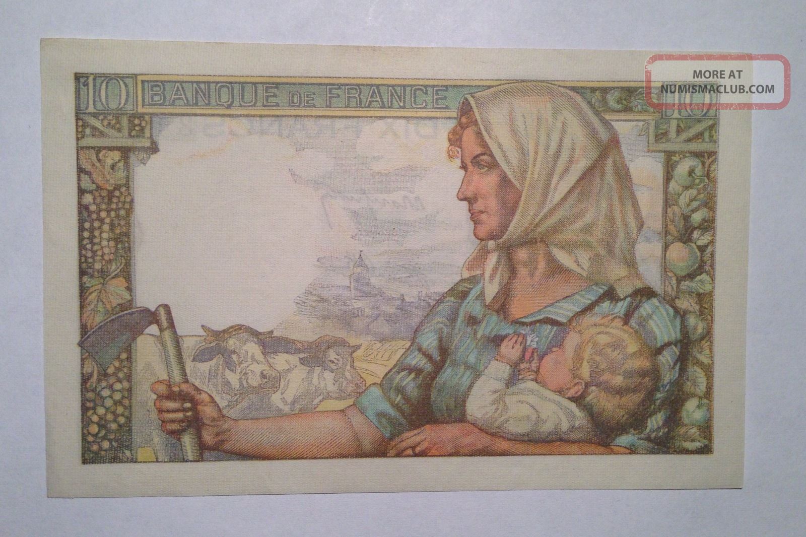 Unc France / Banque De France - 10 Francs, 1944 French Banknote Paper ...