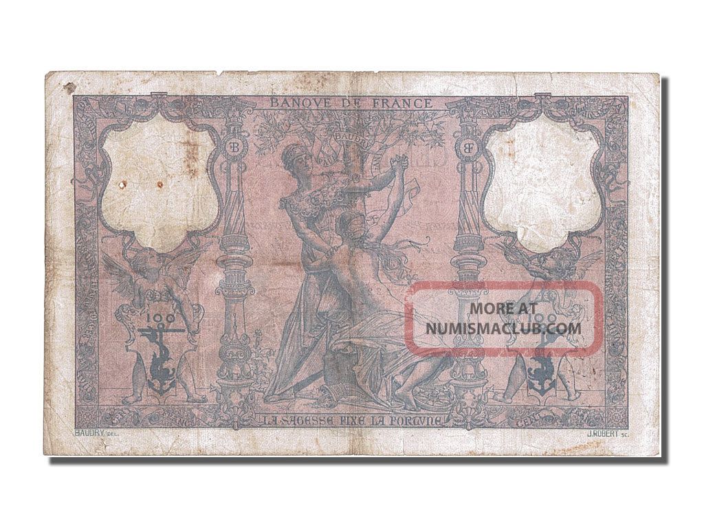 French Paper Money, 100 Francs Type Bleu Et Rose, 02 Septembre 1907 ...