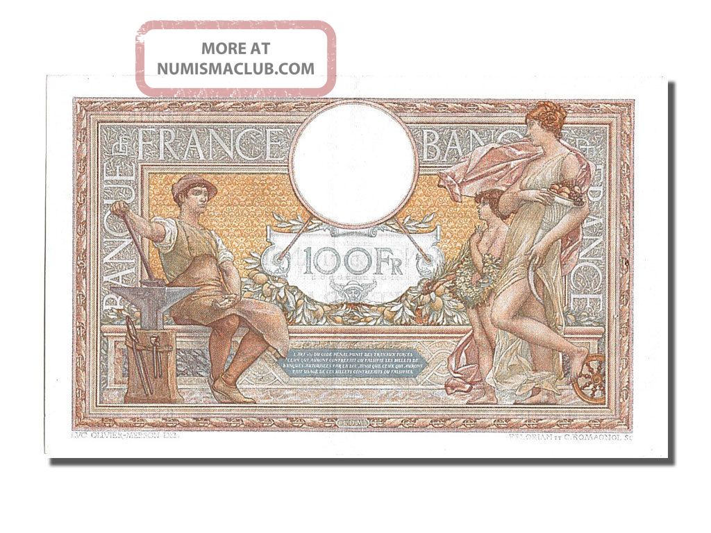 French Paper Money, 100 Francs Type Luc Olivier Merson « Grands ...