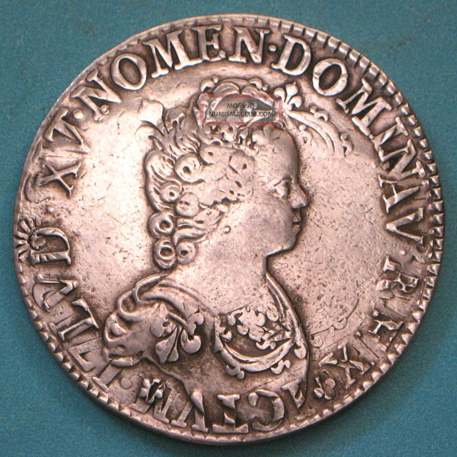 1716 France 1 Ecu Reformation Coin Struck Over A 1712 Coin Low Starting Bid