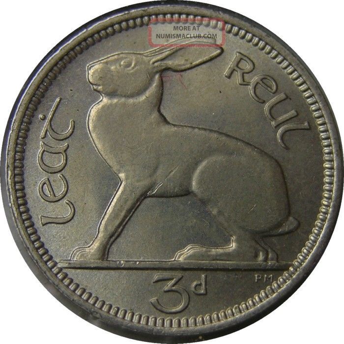 Elf Ireland 3 Pence 1953 Hare Rabbit