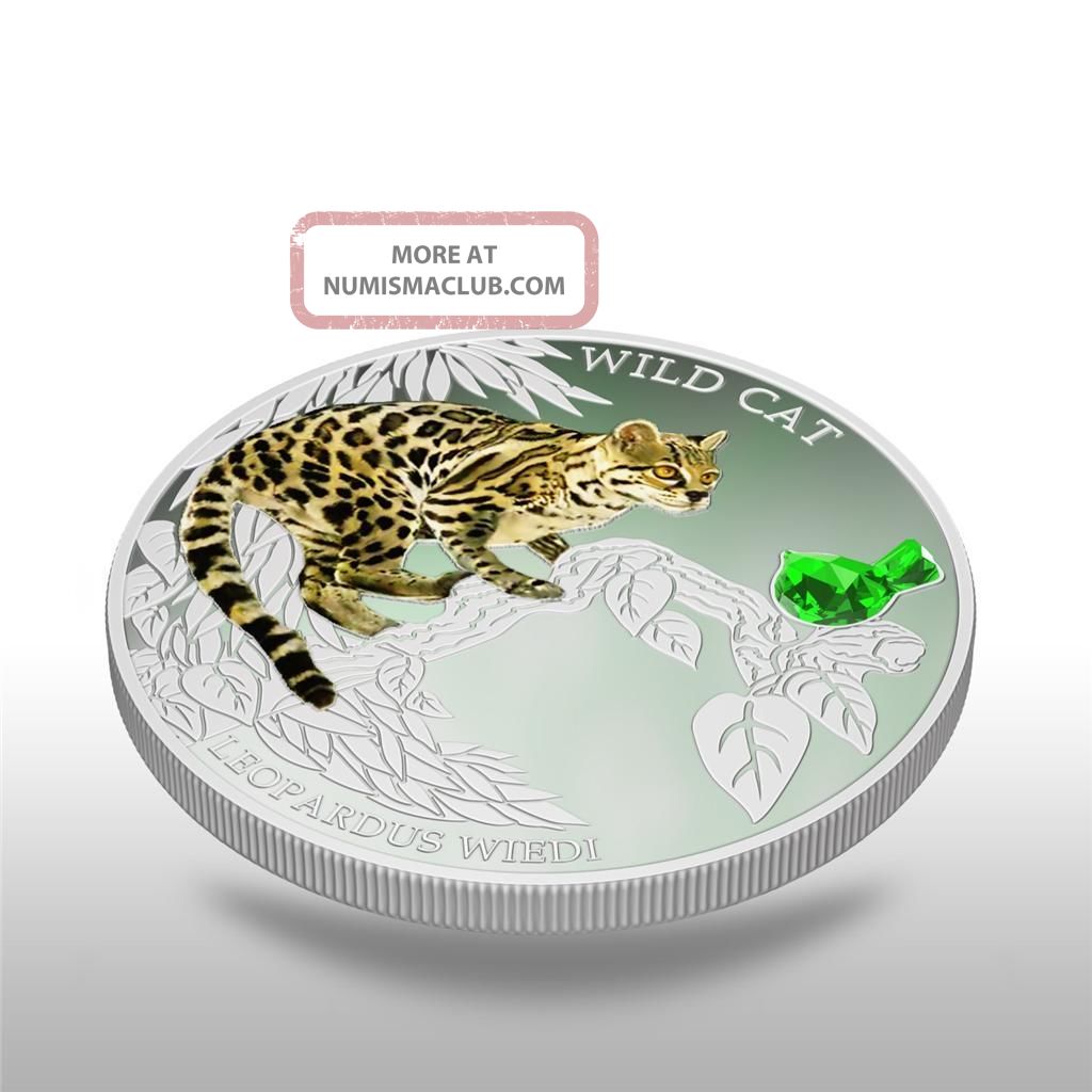 Fiji 2013 Wild Cat Ii Leopardus Wiedi Margay Dogs & Cats 1 Oz Proof ...