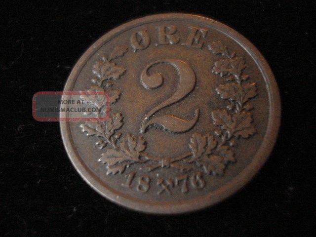 Norway 2 Ore, 1876 Very Fine,