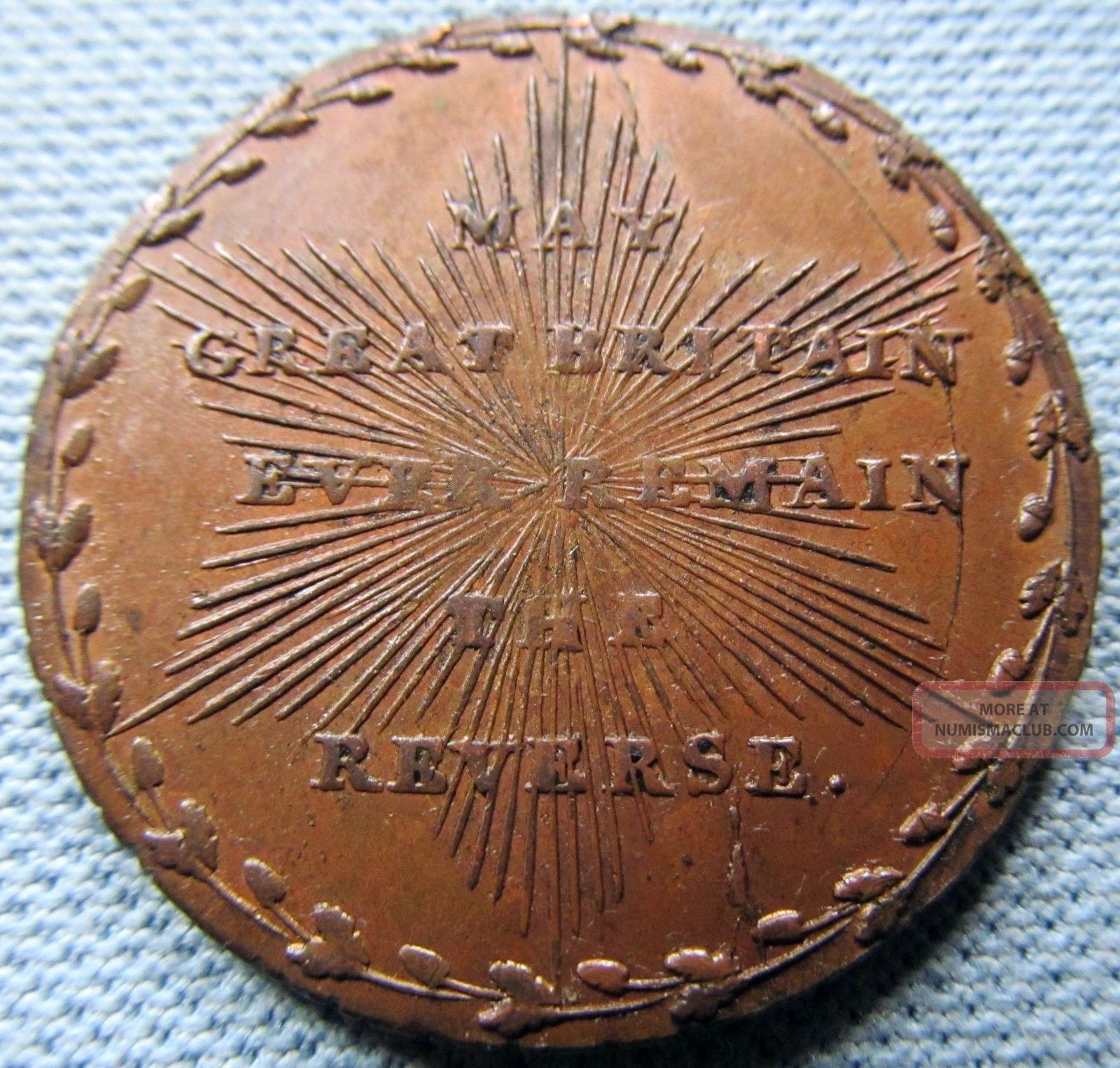 1794 British Copper Conder Halfpenny Token Map Of France Political ...