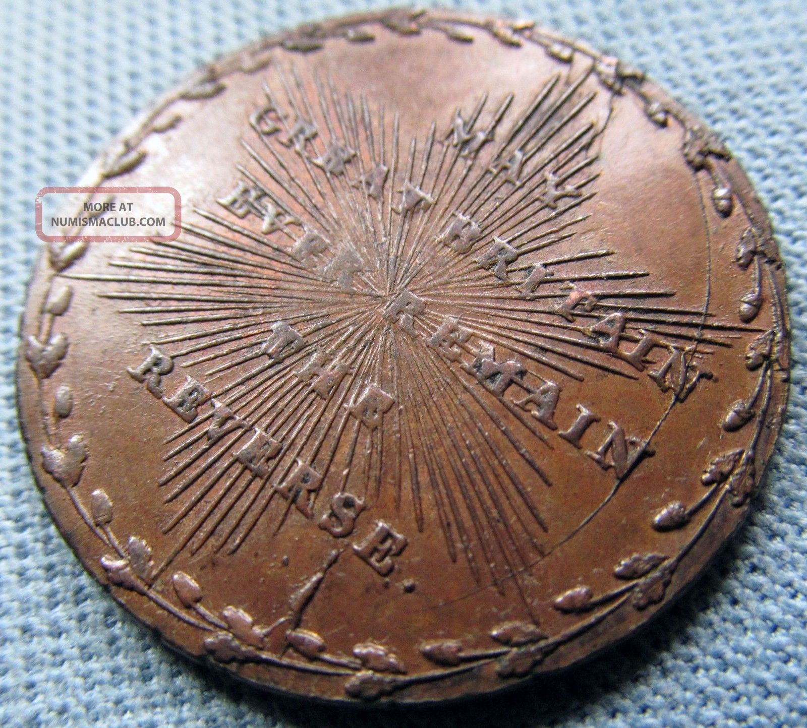 1794 British Copper Conder Halfpenny Token Map Of France Political ...