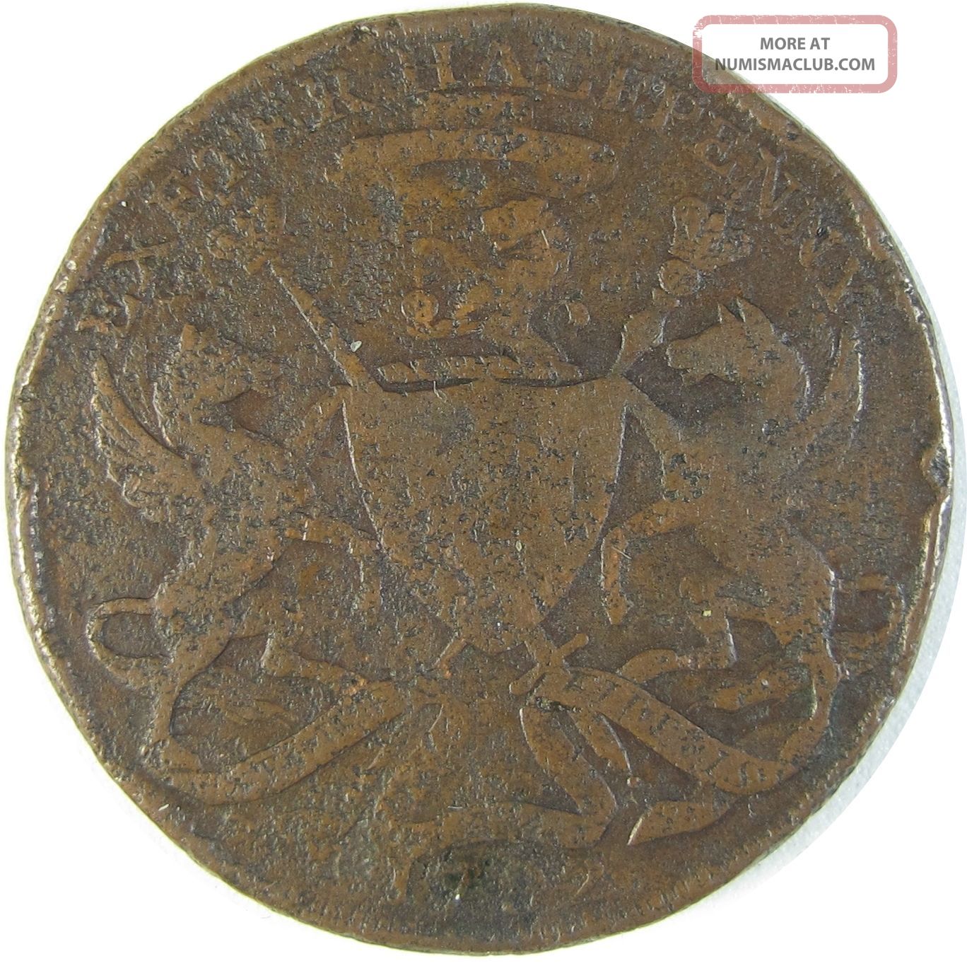 1792 Great Britain Exeter Token - Half Penny Samuel Kingdon