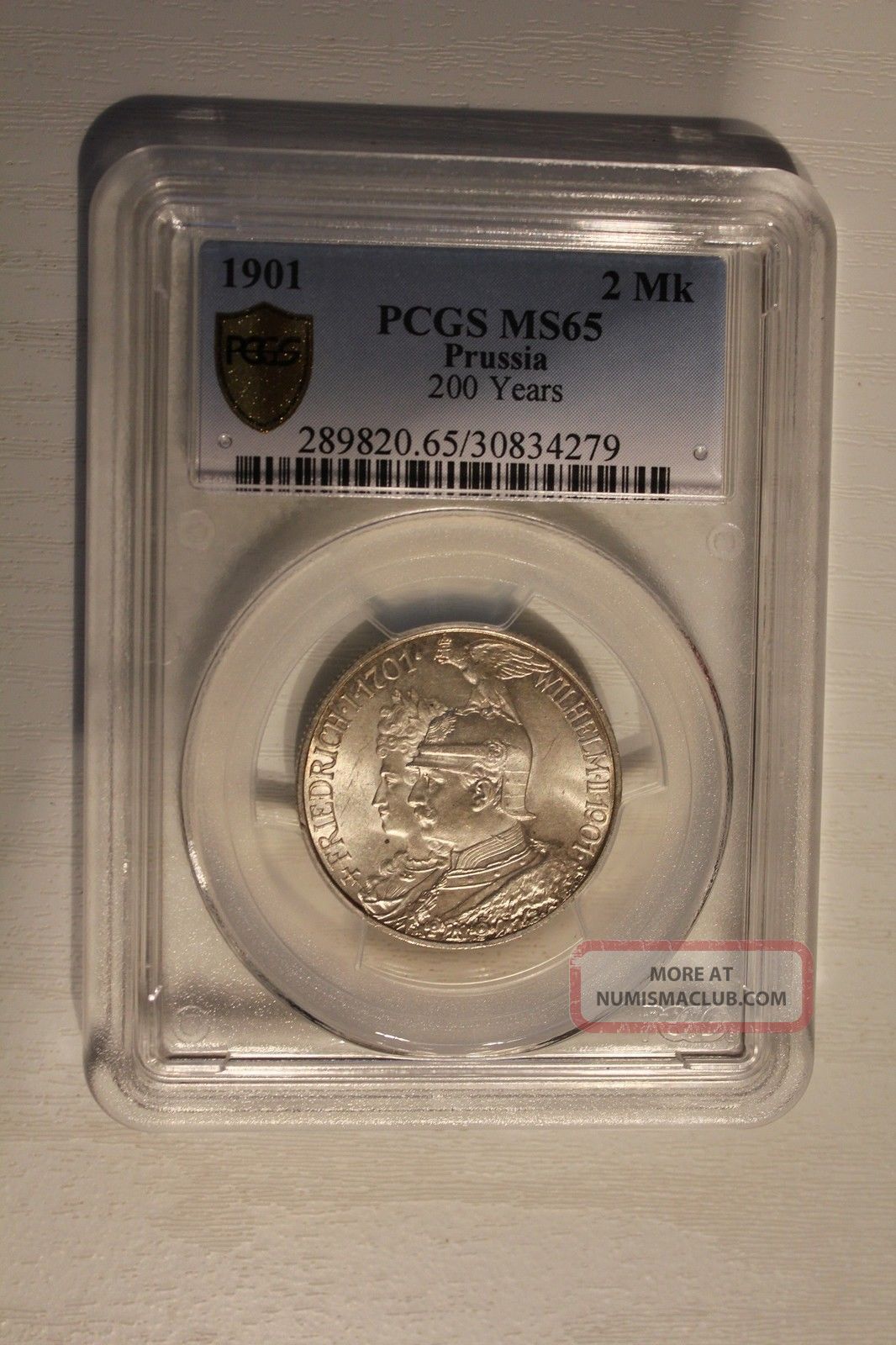 Nsw - Leipzig Prussia 2 Mark 1901, 200 Years Kingdom Pcgs Ms 65 Awesome ...