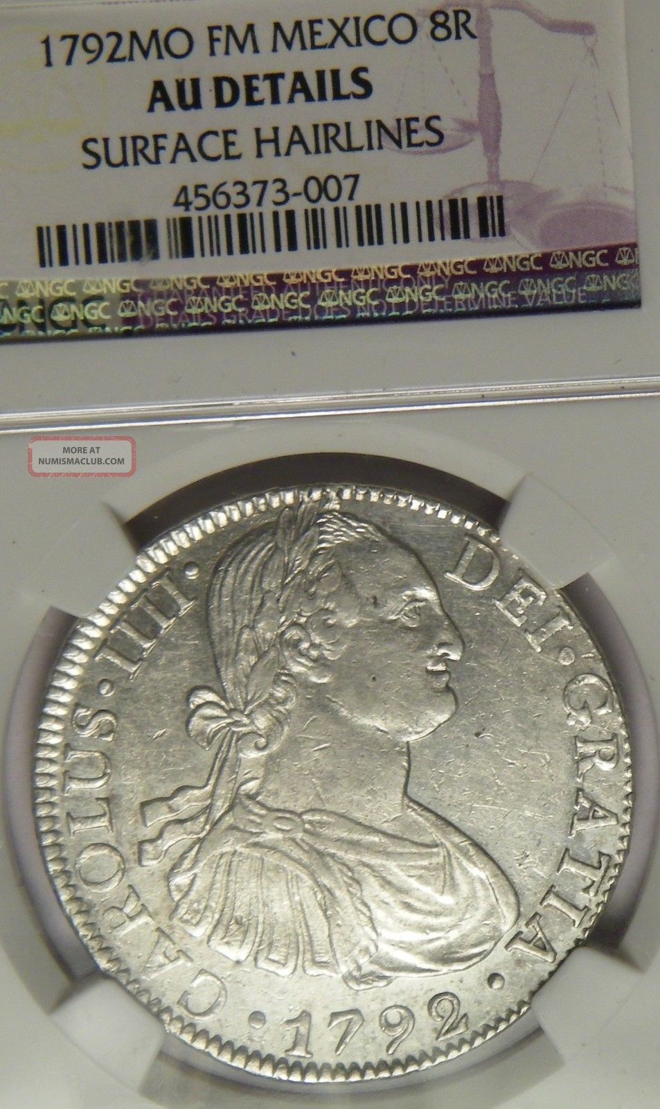 Spanish Colonial 8 Reales 1792 Fm Carolus Iv Mexico City