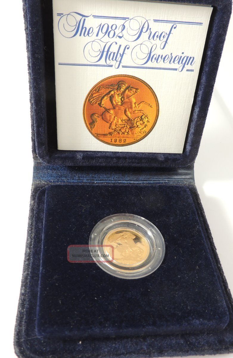 1982 Proof Half Sovereign Gold Coin With Case And