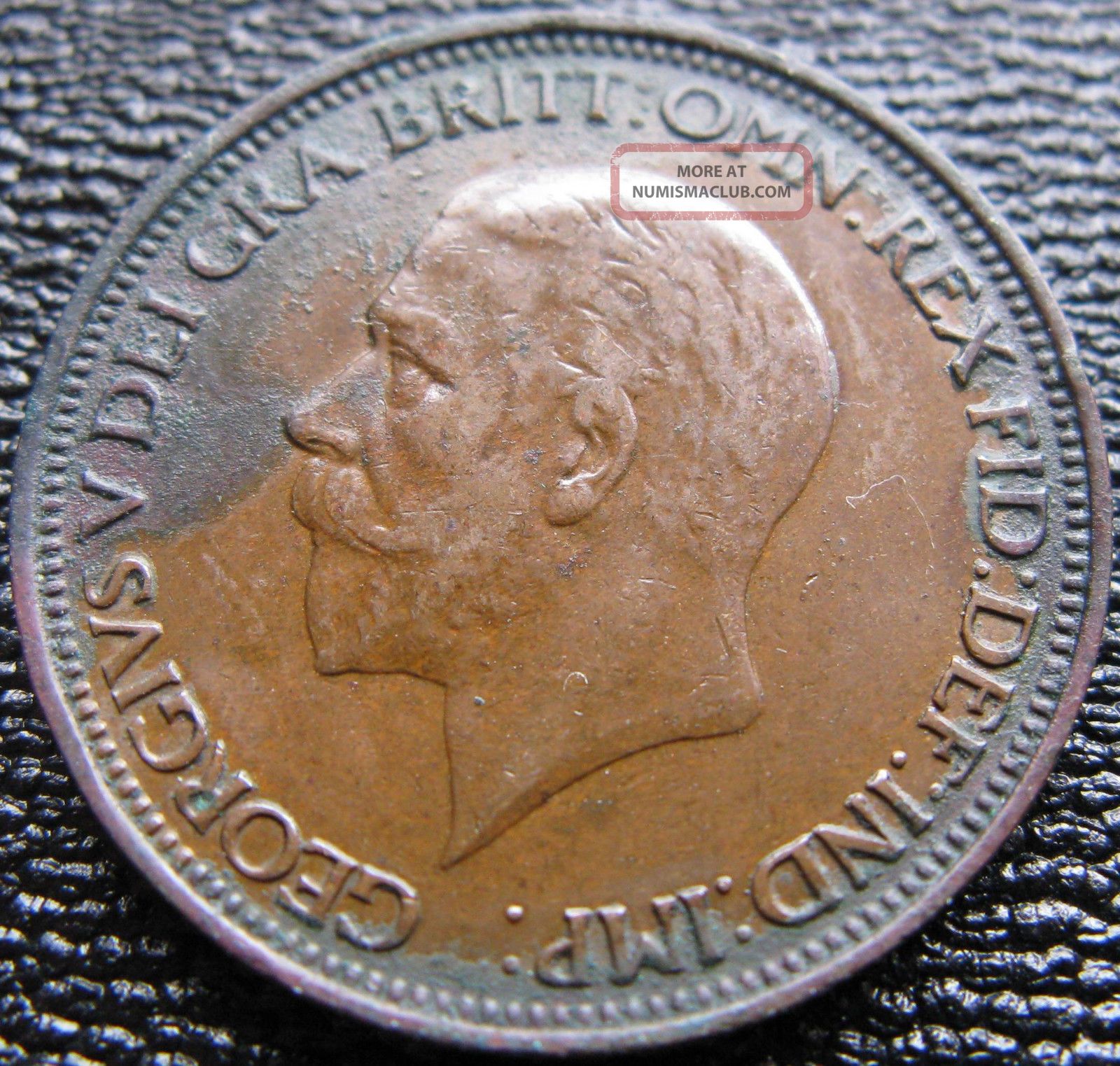 Half Penny 1930 From Great Britain uk King George V Red Green Half Penny 1930 From Great Britain uk King George V Red Green