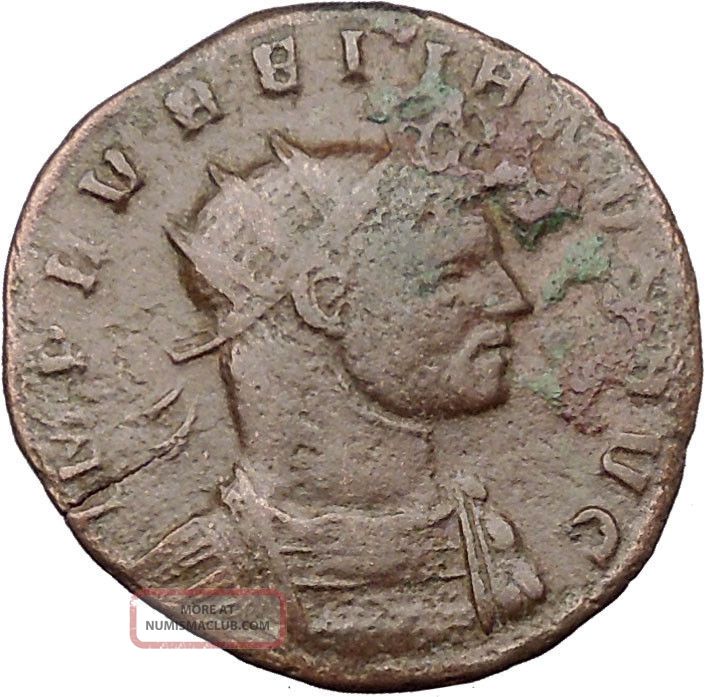 Aurelian Receiving Wreath From Woman 274ad Ancient Roman Coin I32180