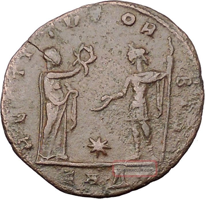 Aurelian Receiving Wreath From Woman 274ad Ancient Roman Coin I32180