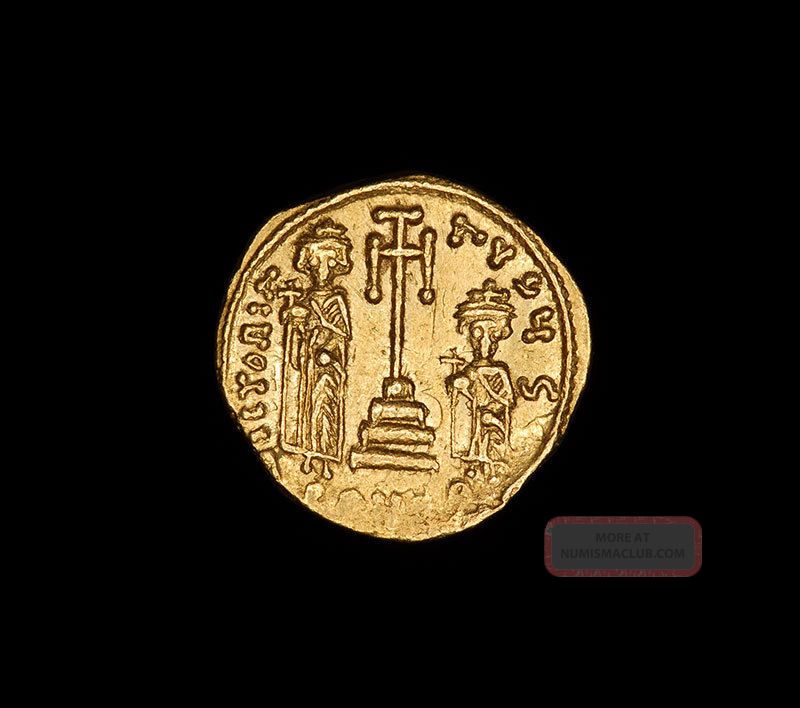 Byzantine Gold Solidus Coin Of Emperor Constans Ii & Constantine Iv ...