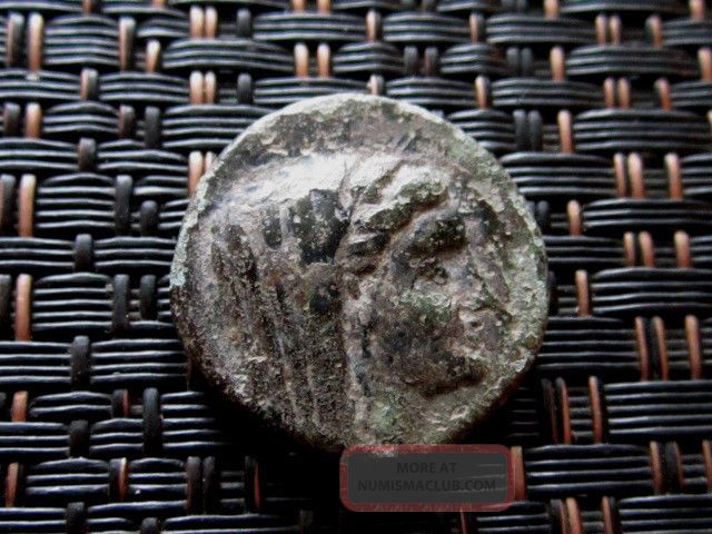 Ancient Greek Bronze Coin Unknown Wreath Very Interesting / 19mm