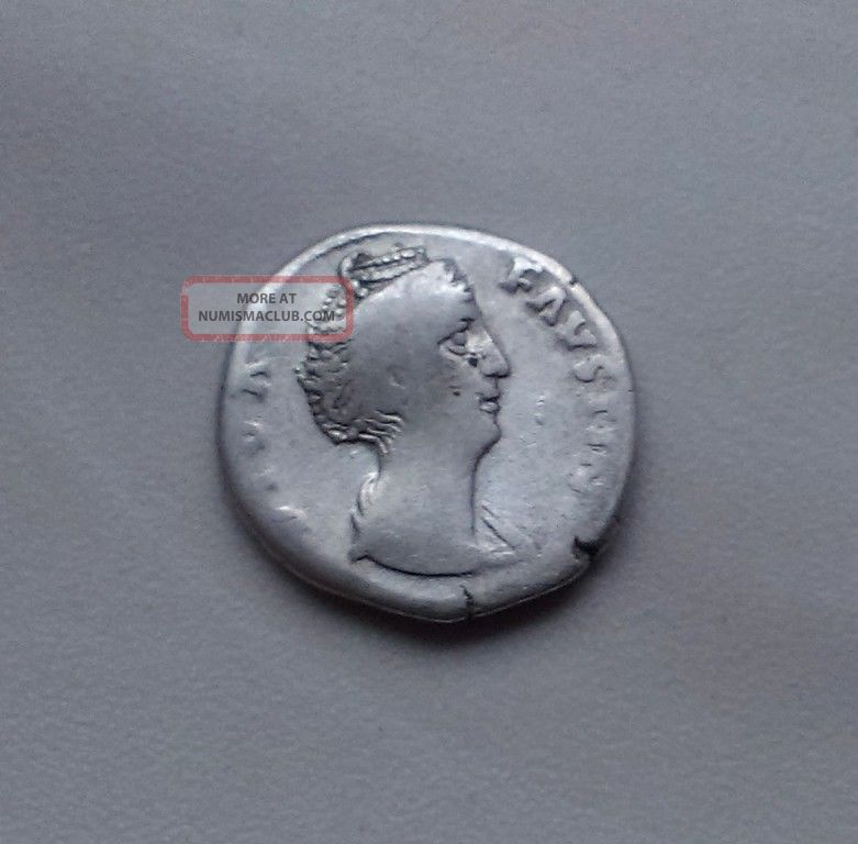 Antique Coin Silver Faustina Senior Roman Denarius 138 - 141 A. D 0118