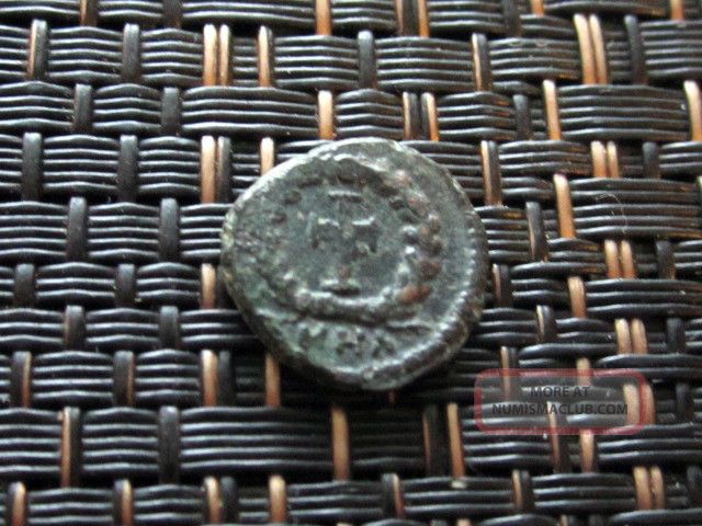 Theodosius I 379 - 395 Ad Ae4 Cross In Wreath Ancient Roman Coin