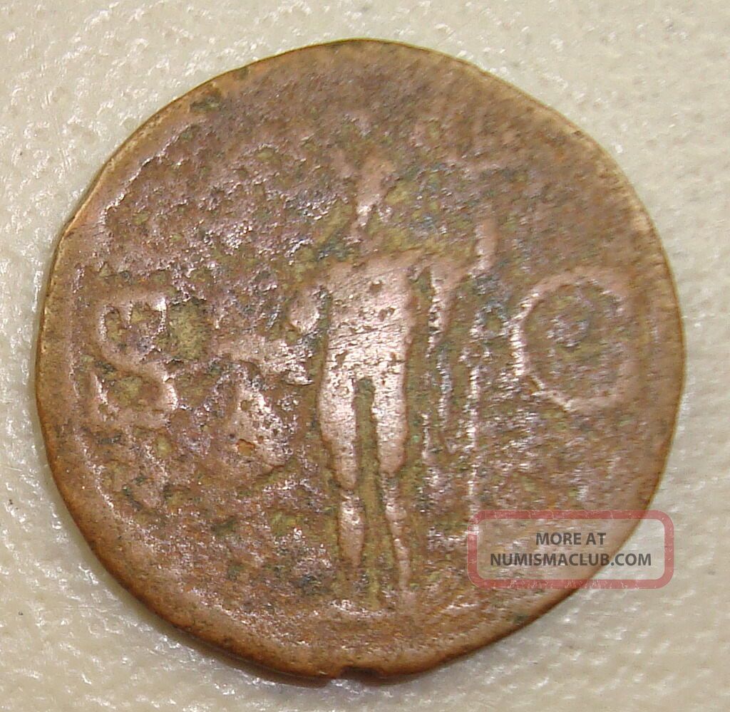 38 Ad Agrippa Ancient Roman Copper As, 8. 8 Grams 28 Mm