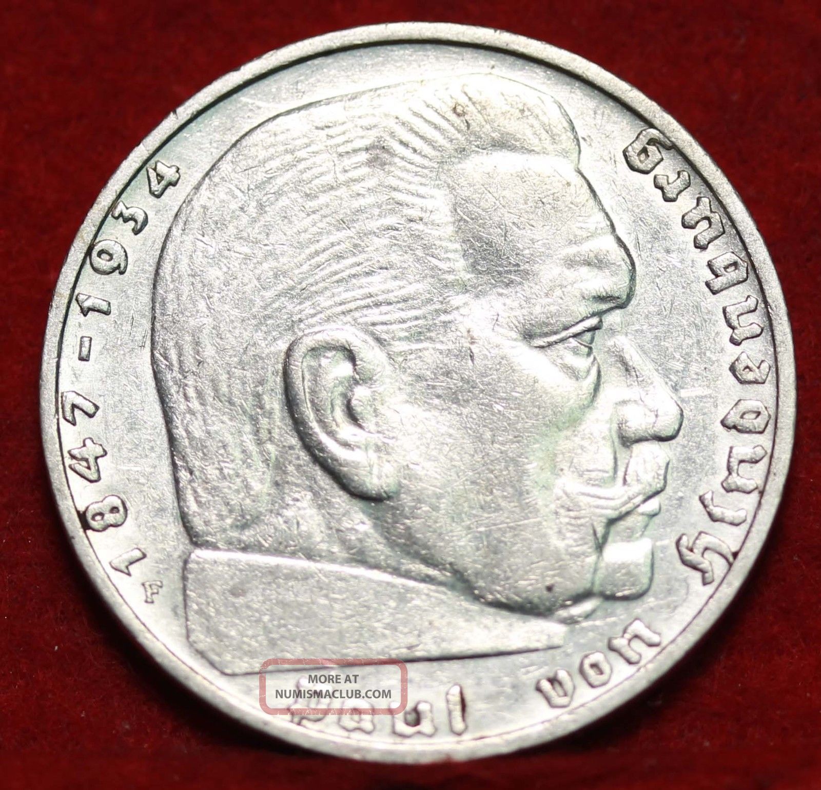 1939 - F Germany 2 Mark Silver Foreign Coin S/h