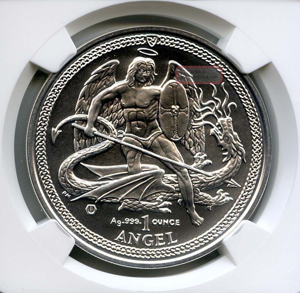 2014 Isle Of Man Angel 1 Oz. 999 Silver Ngc Ms 70