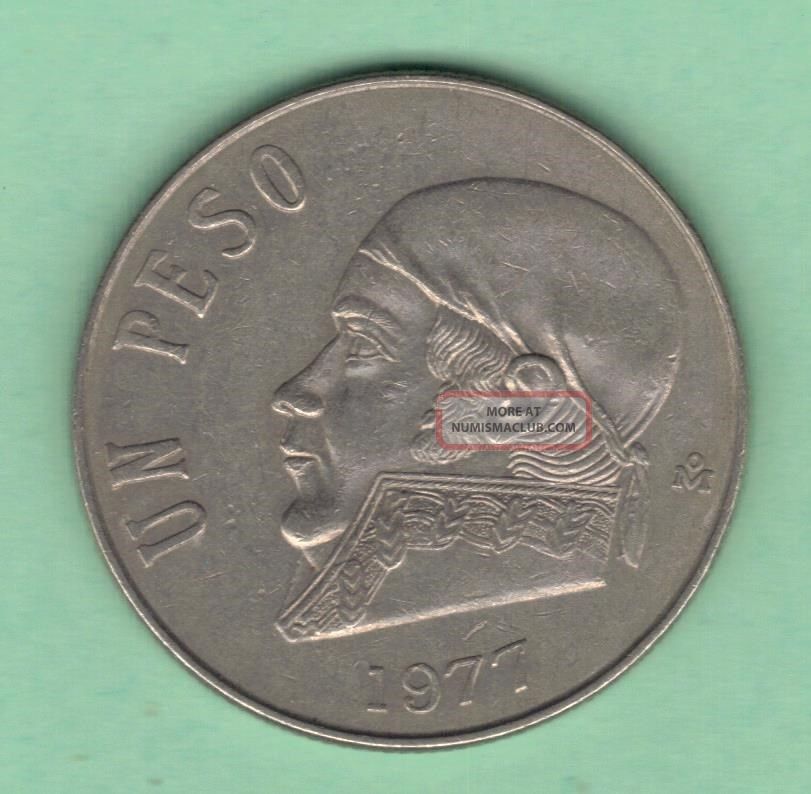 1977 Mexico 1 Peso Coin Km 460 